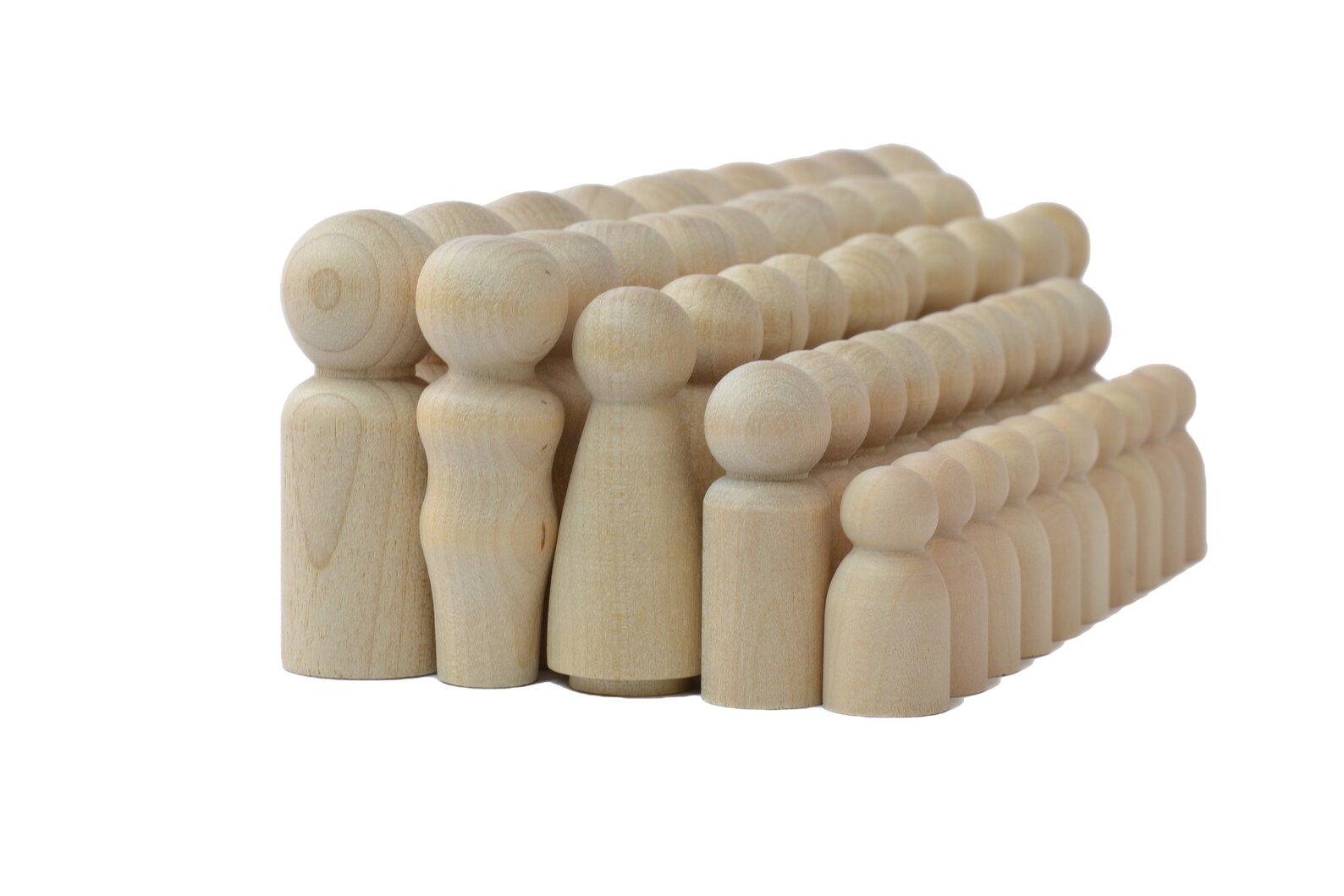 50 Wooden Peg Dolls 10 Families of 5 Peg People - Etsy