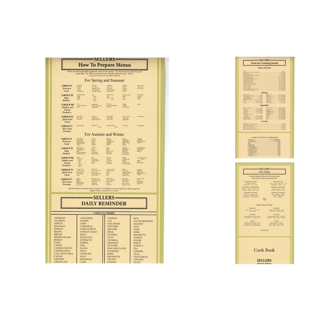 Door Cards (set of 3) for Hoosier / Sellers Kitchen Cabinet ...