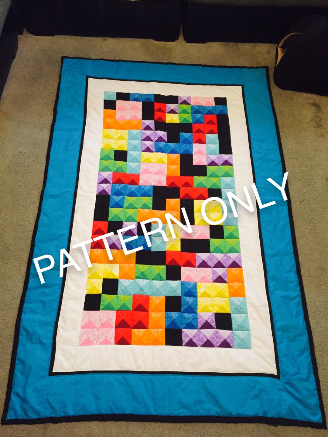 Tetris Quilt Pattern Tutorial Tetris Pattern Quilt Pattern Geek Quilt ...