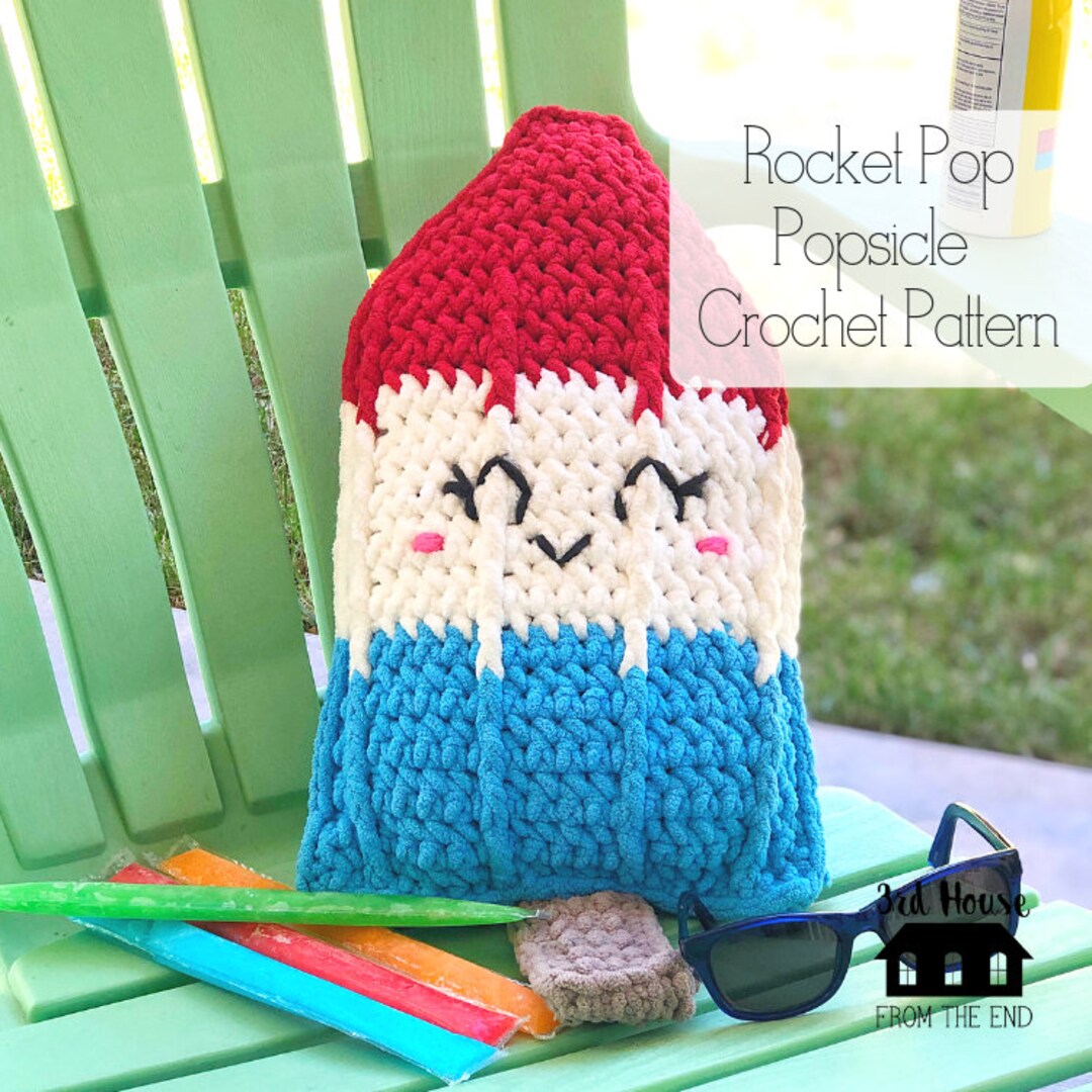 CROCHET PATTERN Jumbo Rocket Pop Popsicle Crochet Pattern Summer ...