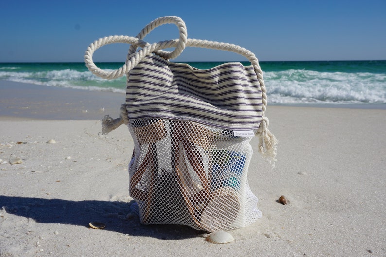 Seashell Bag, Stripes, Shell Collecting Bag, Scallop Bag, Adult, Kids ...