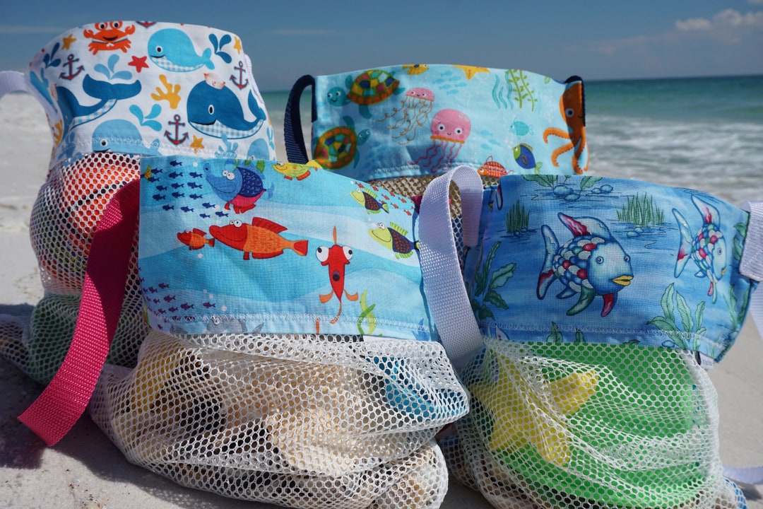 Fish Seashell Bag, Shell Collecting Bag, Scallop Bag, Adult, Kids, Mesh ...