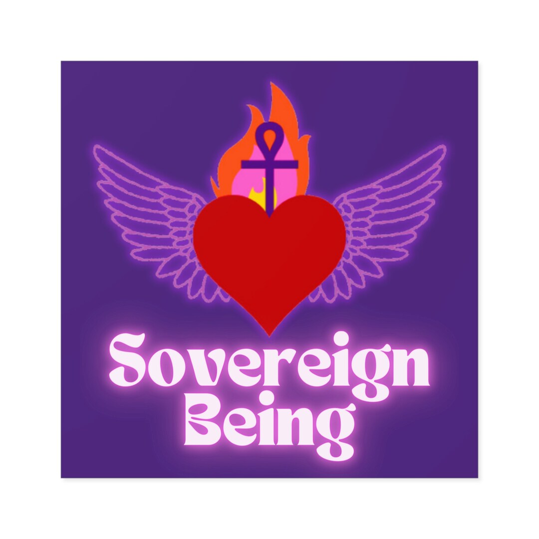 Purple Sovereign Being Sacred Heart Indooroutdoor Sticker design B - Etsy