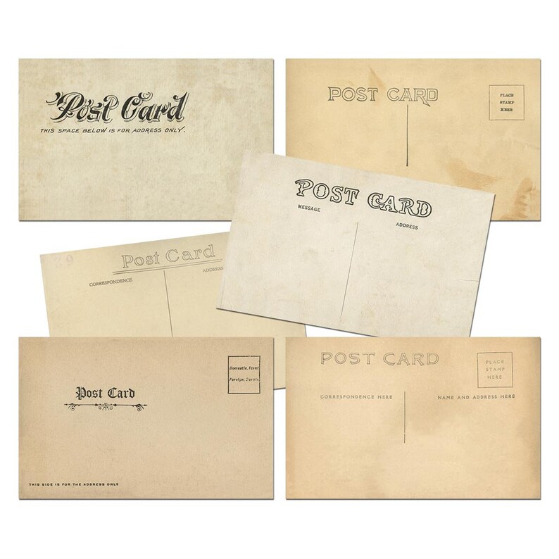 Postcard Downloads, Vintage Postcard Printing, 6-pack of Digital ...