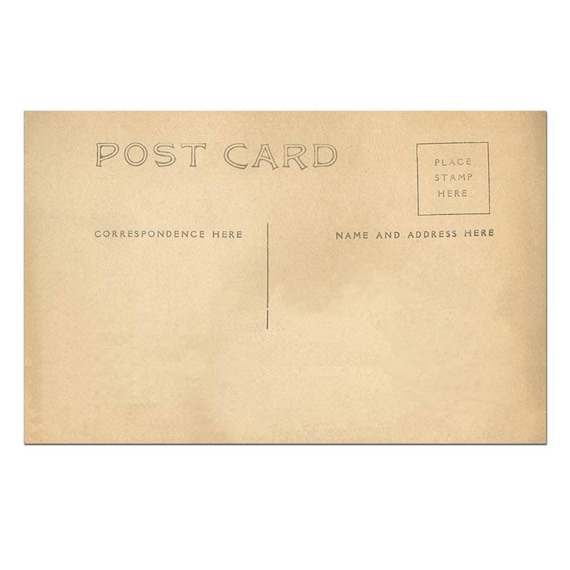 Postcard Back Postcard Download Old Postcard Printing | Etsy