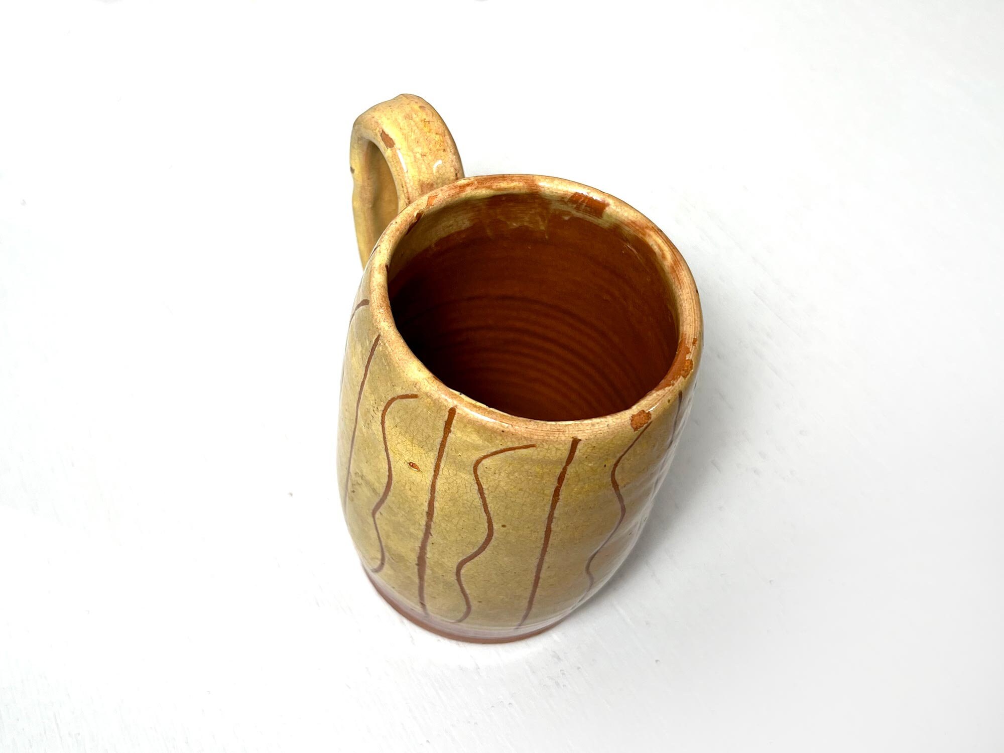 Williamsburg Pottery Reproduction Colonial Folk Art Mug With Scratch ...