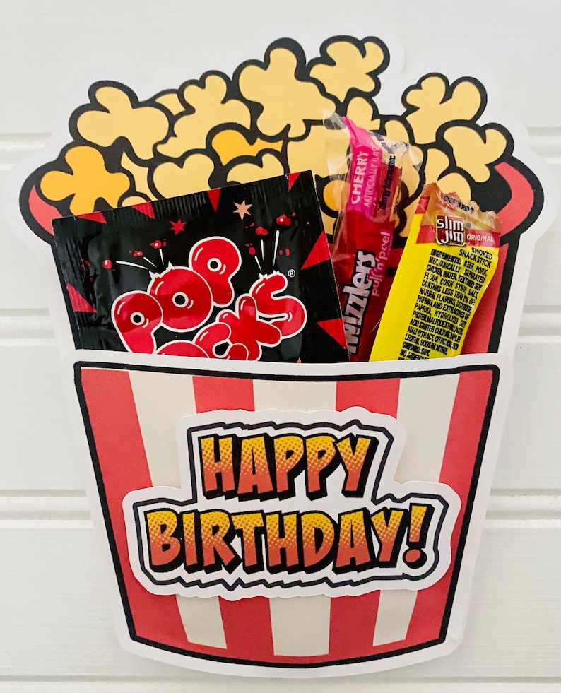 Popcorn Themed Birthday Box With Snacks and Candy - Etsy