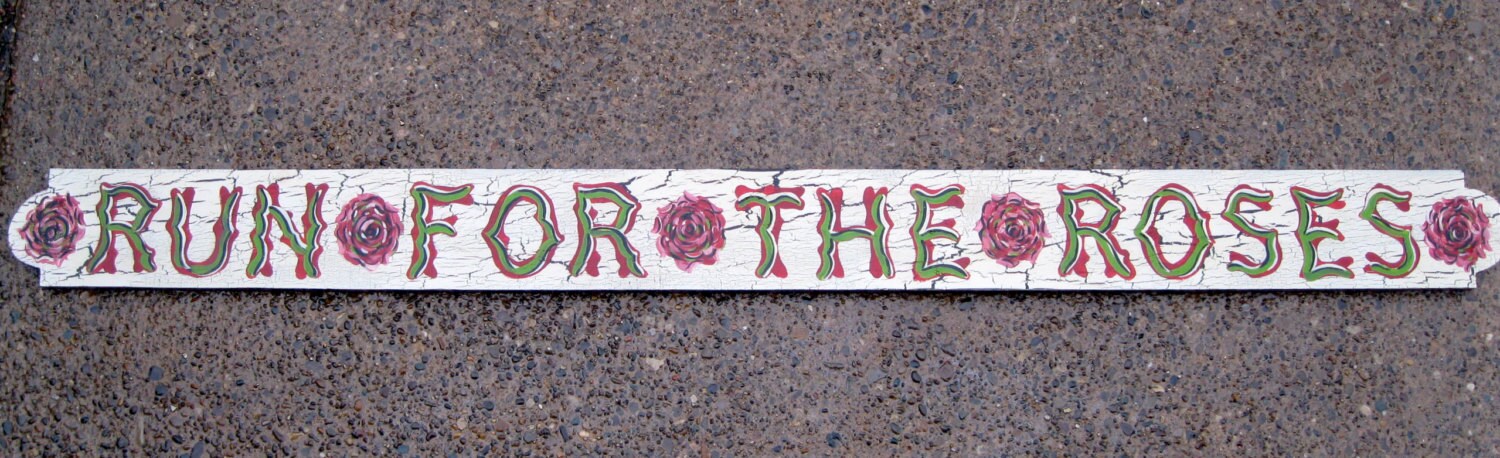 Kentucky Derby Run for the Roses Wooden Sign - Etsy