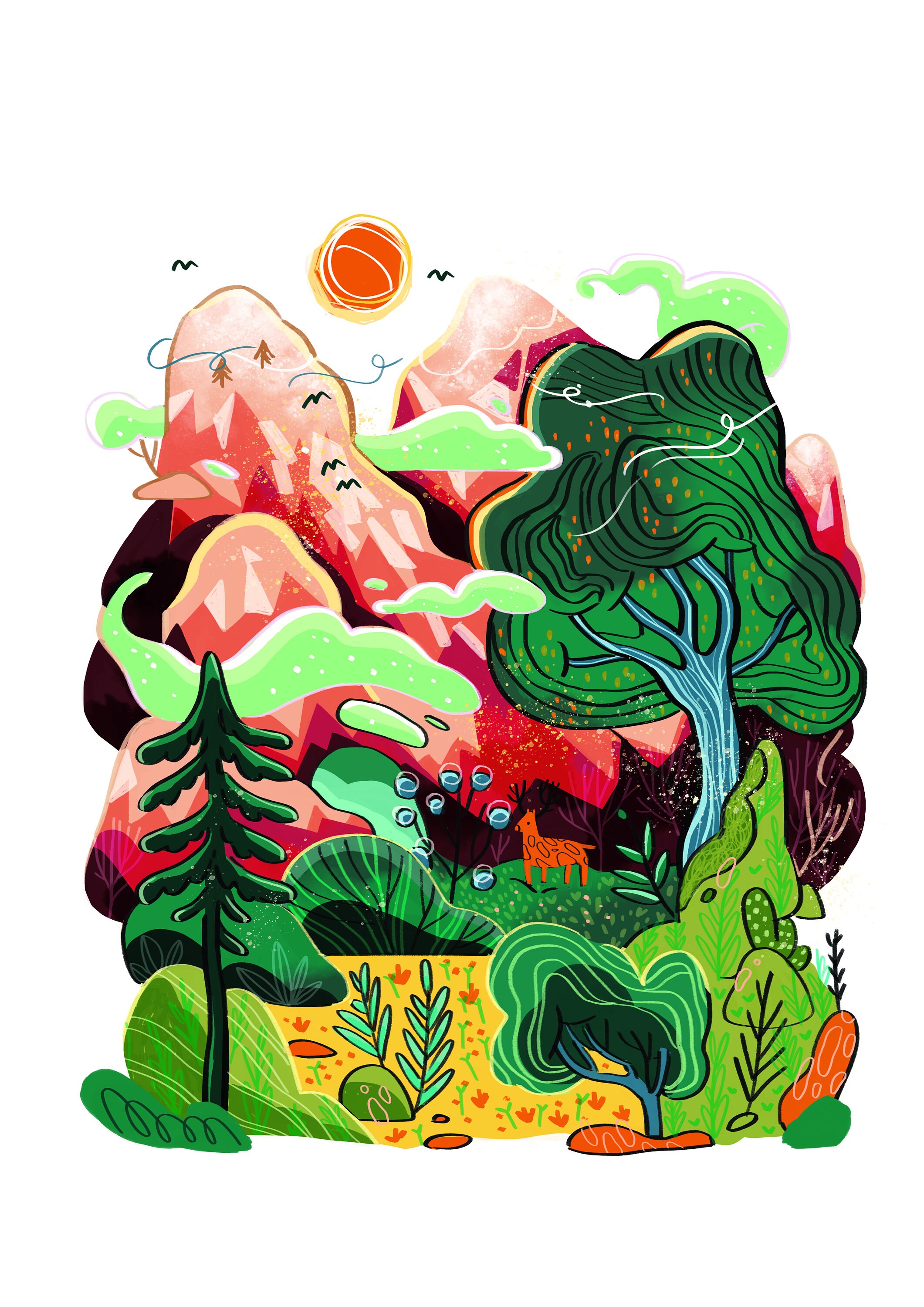 MOUNTAINS POSTER A3 Print Vibrant Colors Nature Poster - Etsy