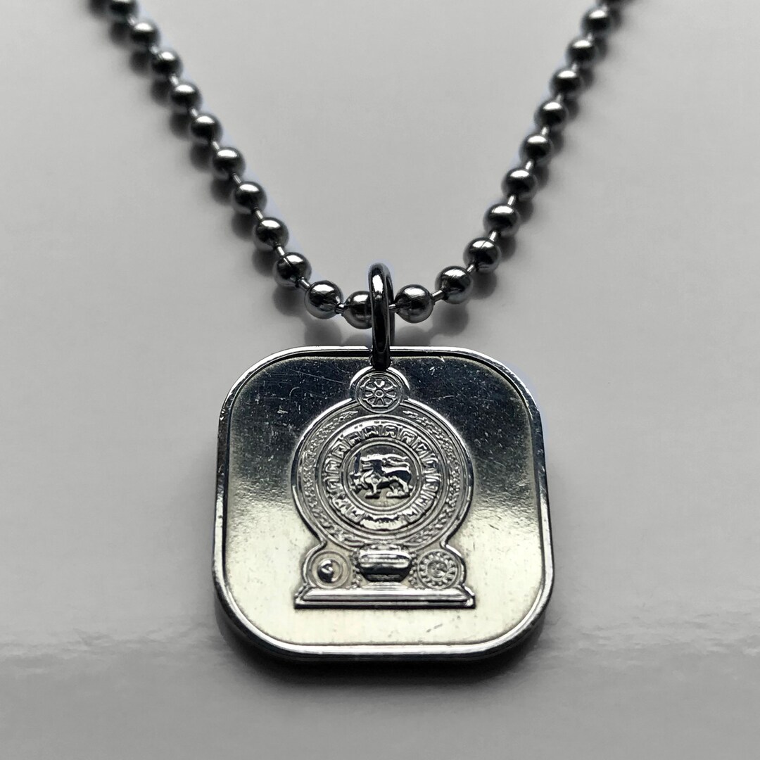 1978 Sri Lanka Ceylon 5ct Coin Pendant Golden Lion Kastane - Etsy