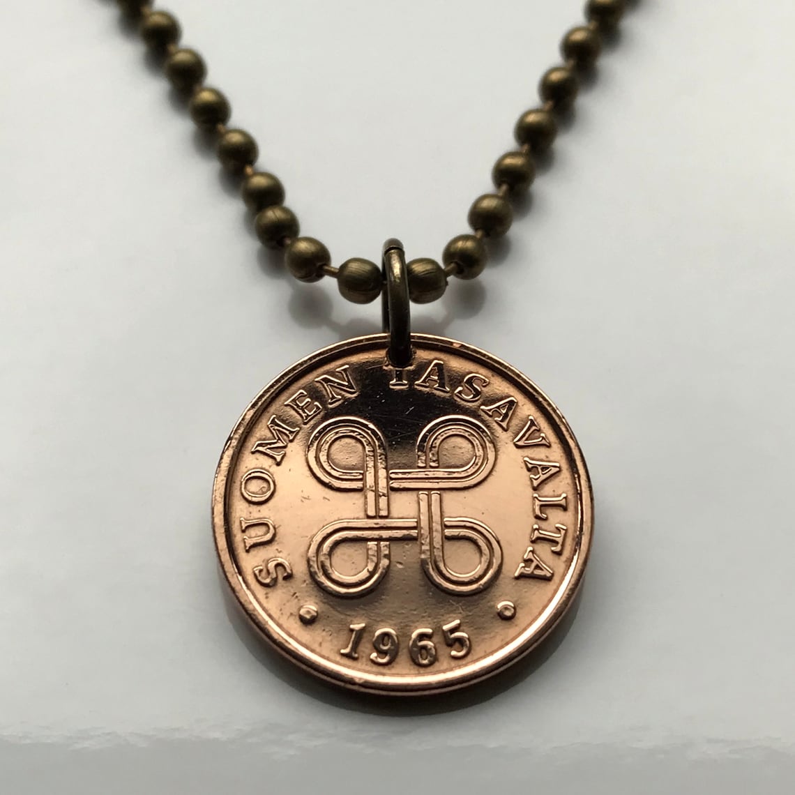 1963 Finland Suomi 5 Pennia Coin Pendant Hannunvaakuna Gorgon Looped ...