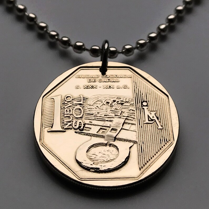 2014 Peru 1 Sol Coin Pendant Caral Norte Chico Civilization - Etsy