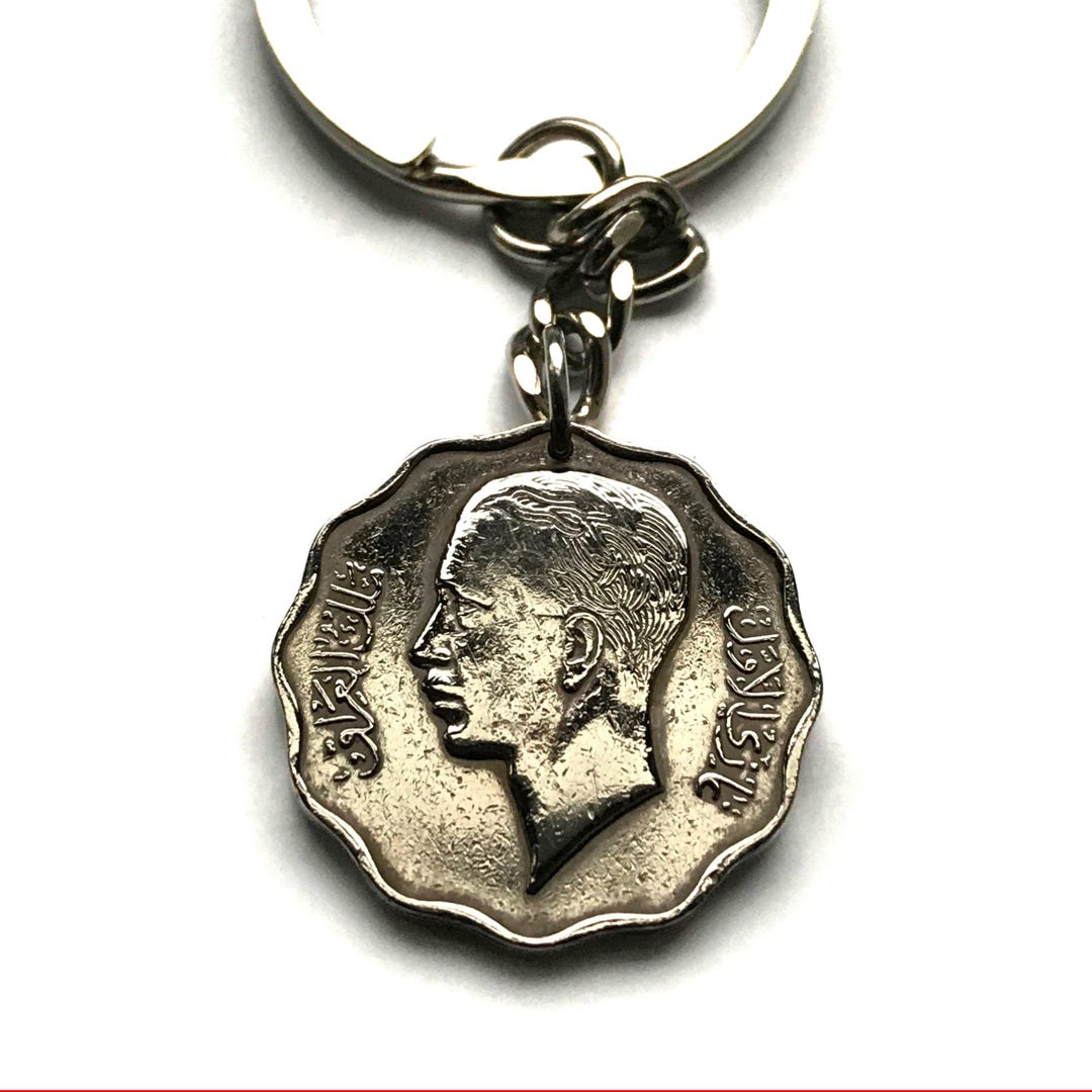 1937 Iraq 10 Fils Coin Pendant Iraqi King Ghazi I Baghdad Arab Kurds ...