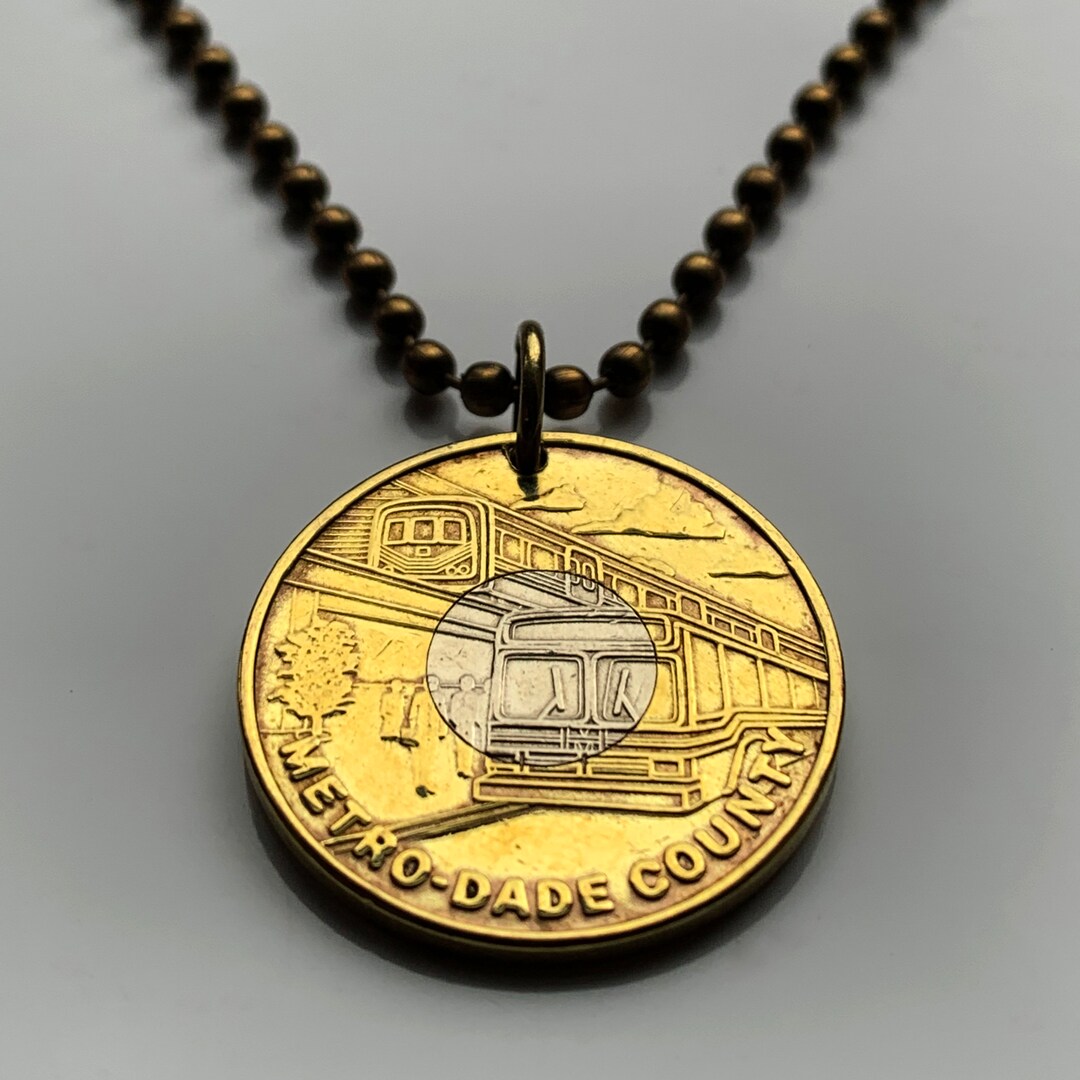 Miami Florida Metro Dade Transit MDT Token Coin Pendant Initial M ...