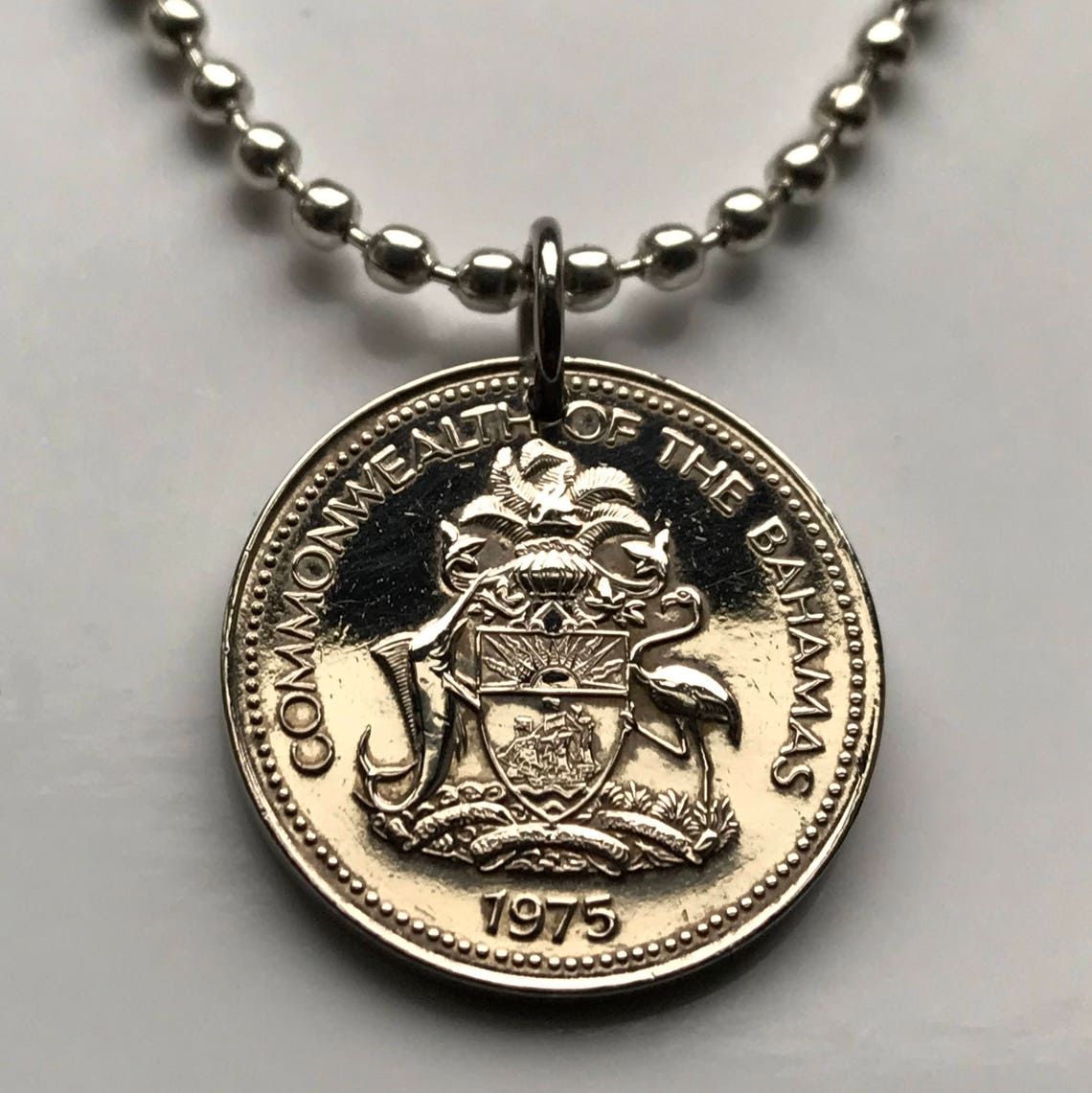 1968 Bahamas 5 Cent coin pendant Bahamian pineapple Nassau | Etsy