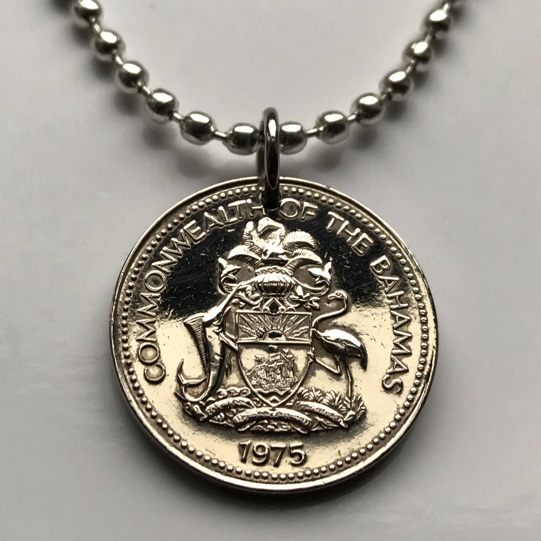 2000 Bahamas 5 Cents Coin Pendant Bahamian Pineapple Tropical Fruit ...