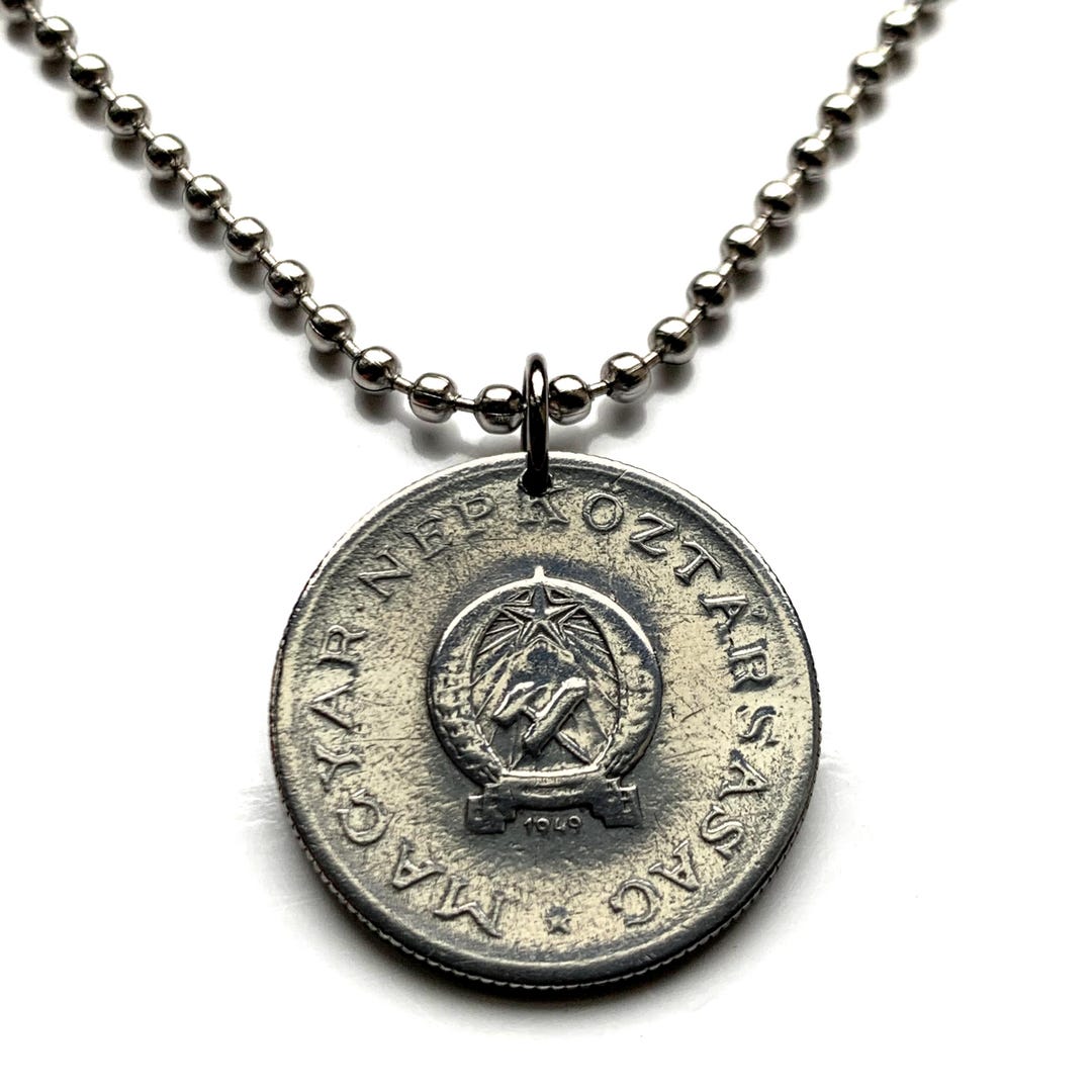 1949 Hungary Magyar Forint Coin Pendant Socialist Communist Wheat Ear ...