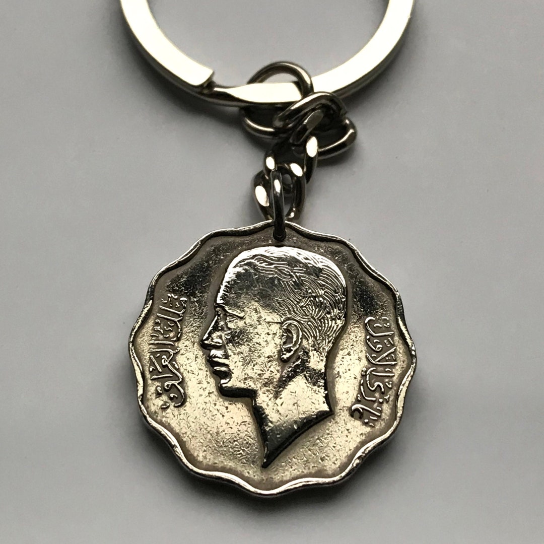 1937 Iraq 10 Fils Coin Pendant Iraqi King Ghazi I Baghdad Arab Kurds ...