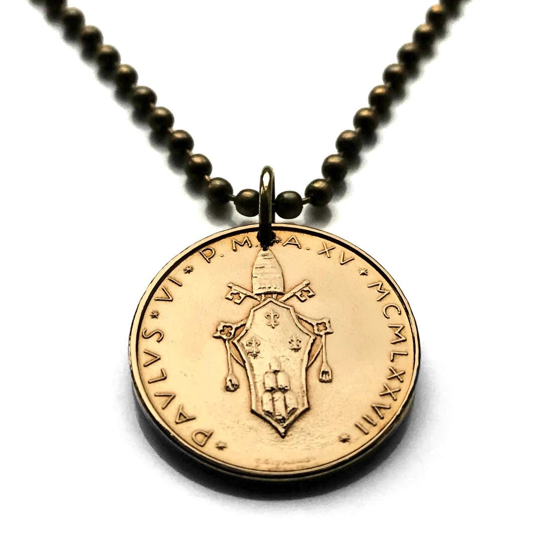 1971 Vatican City Italy Rome 20 Lire Coin Pendant Crossed Keys Holy See ...