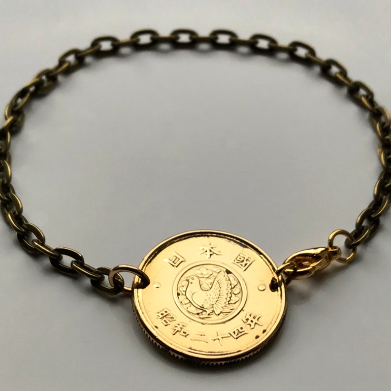 1948 1949 Japan 5 Yen Coin Bracelet Pigeon Bird Dove Tokyo - Etsy