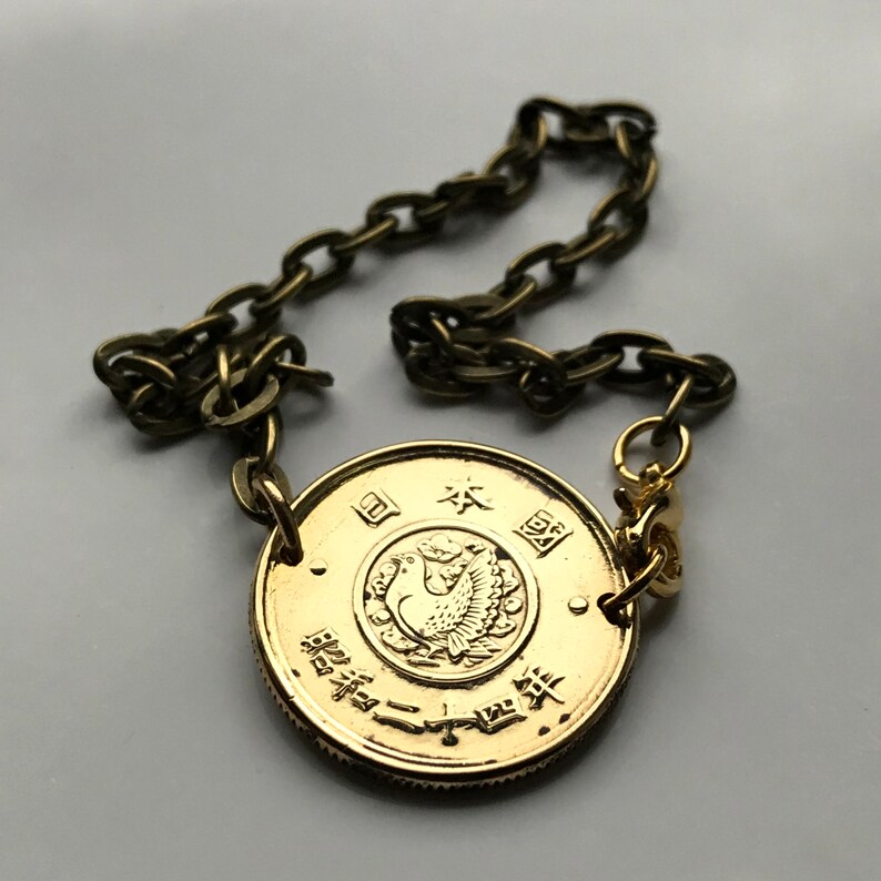 1948 1949 Japan 5 Yen Coin Bracelet Pigeon Bird Dove Tokyo - Etsy