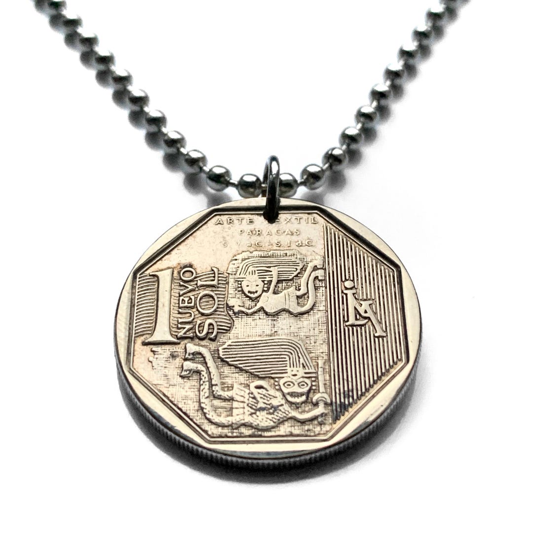 2013 Peru Sol Coin Pendant Paracas Culture Textile Art Flying Shamans ...