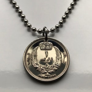 1952 Libya Piastre Coin Pendant Libyan Crown King Idris I Senussi Sufi ...