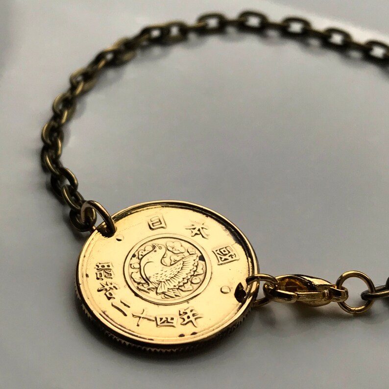 1948 1949 Japan 5 Yen Coin Bracelet Pigeon Bird Dove Tokyo - Etsy