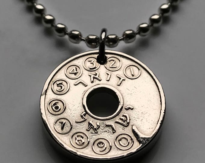 1966 Israel Asimon Telephone Token Coin Pendant Jewish Rotary Dial ...