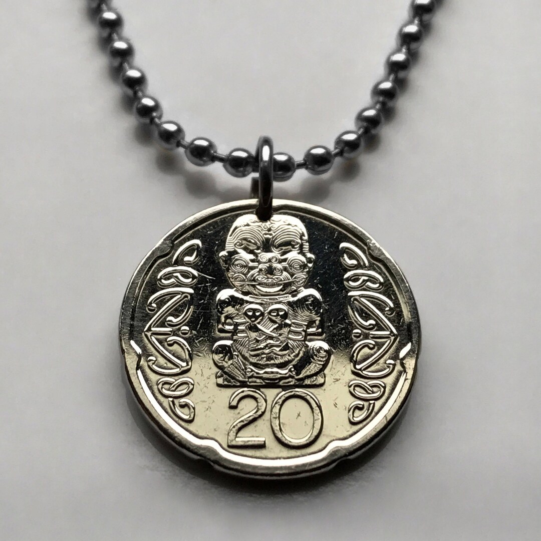 2014 New Zealand 20 Cents Coin Pendant Toi Whakairo Maori Carving ...