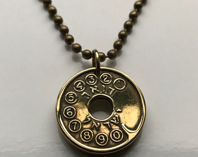 Rare! 1964 Israel Asimon Telephone Token Coin Pendant Jewish Rotary ...