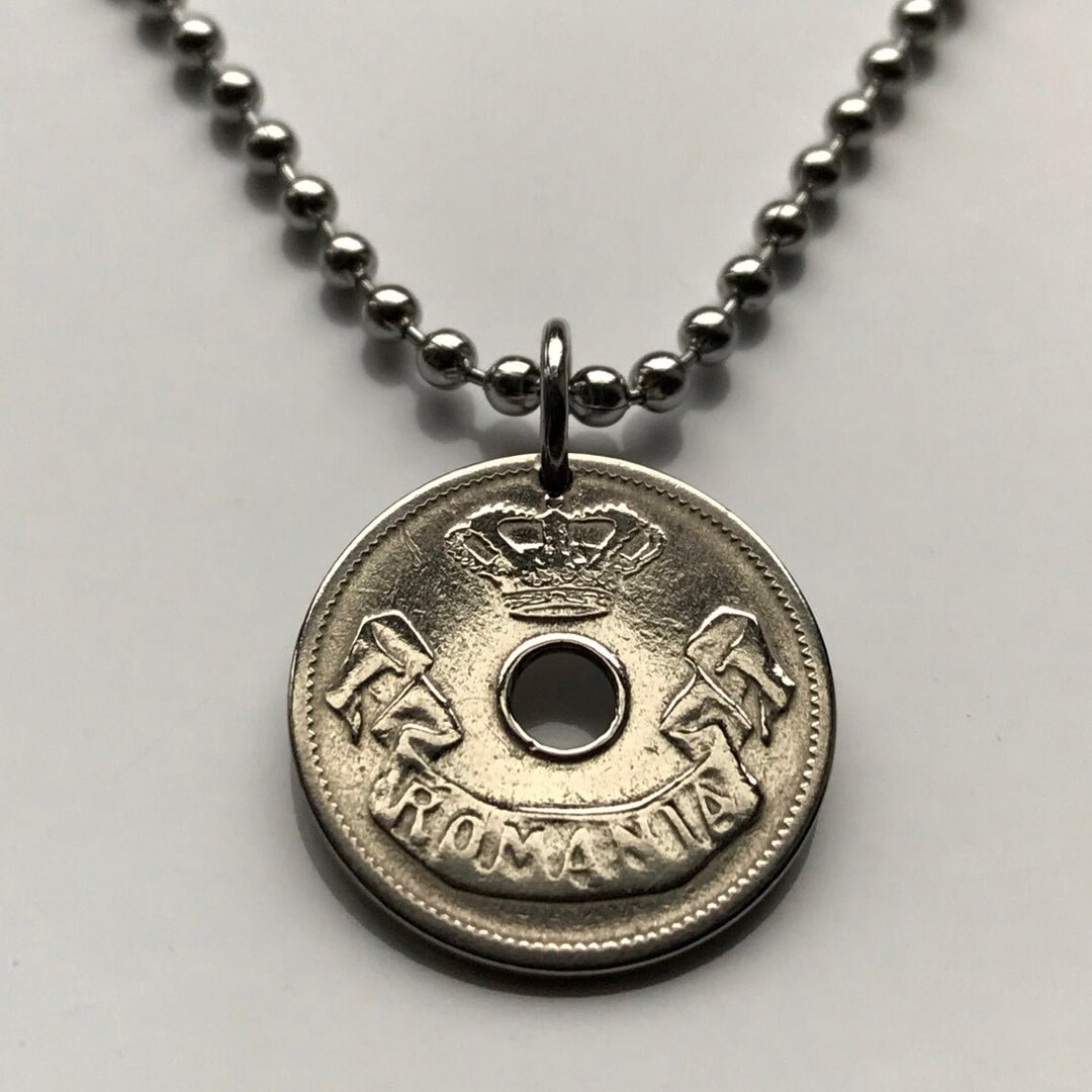1905 Romania 10 Bani Coin Pendant Romanian Crown Bucharest Iași Brașov ...