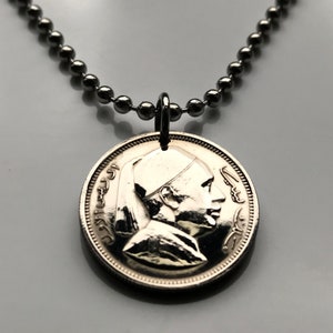 1952 Libya Piastre Coin Pendant Libyan Crown King Idris I Senussi Sufi ...