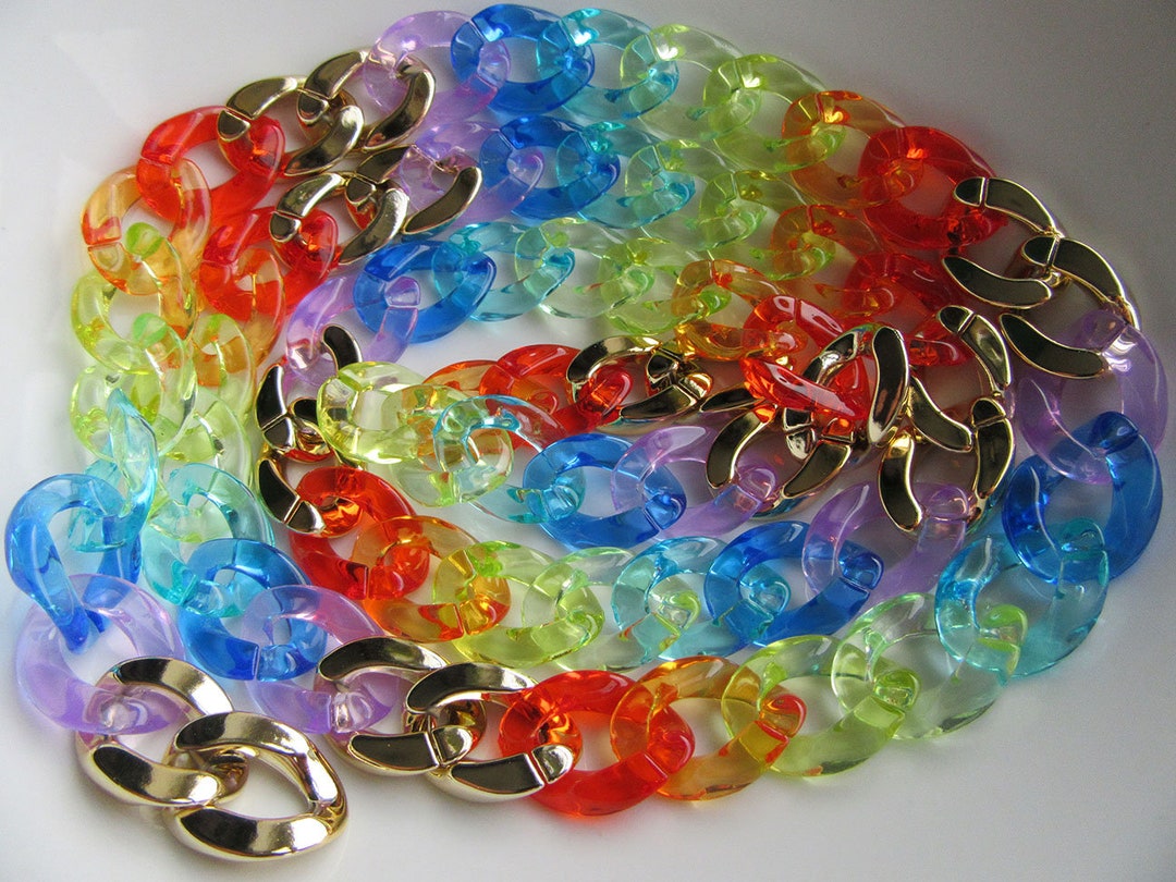 1m Rainbow Acrylic Chunky Chain 22x16mm Links - Etsy