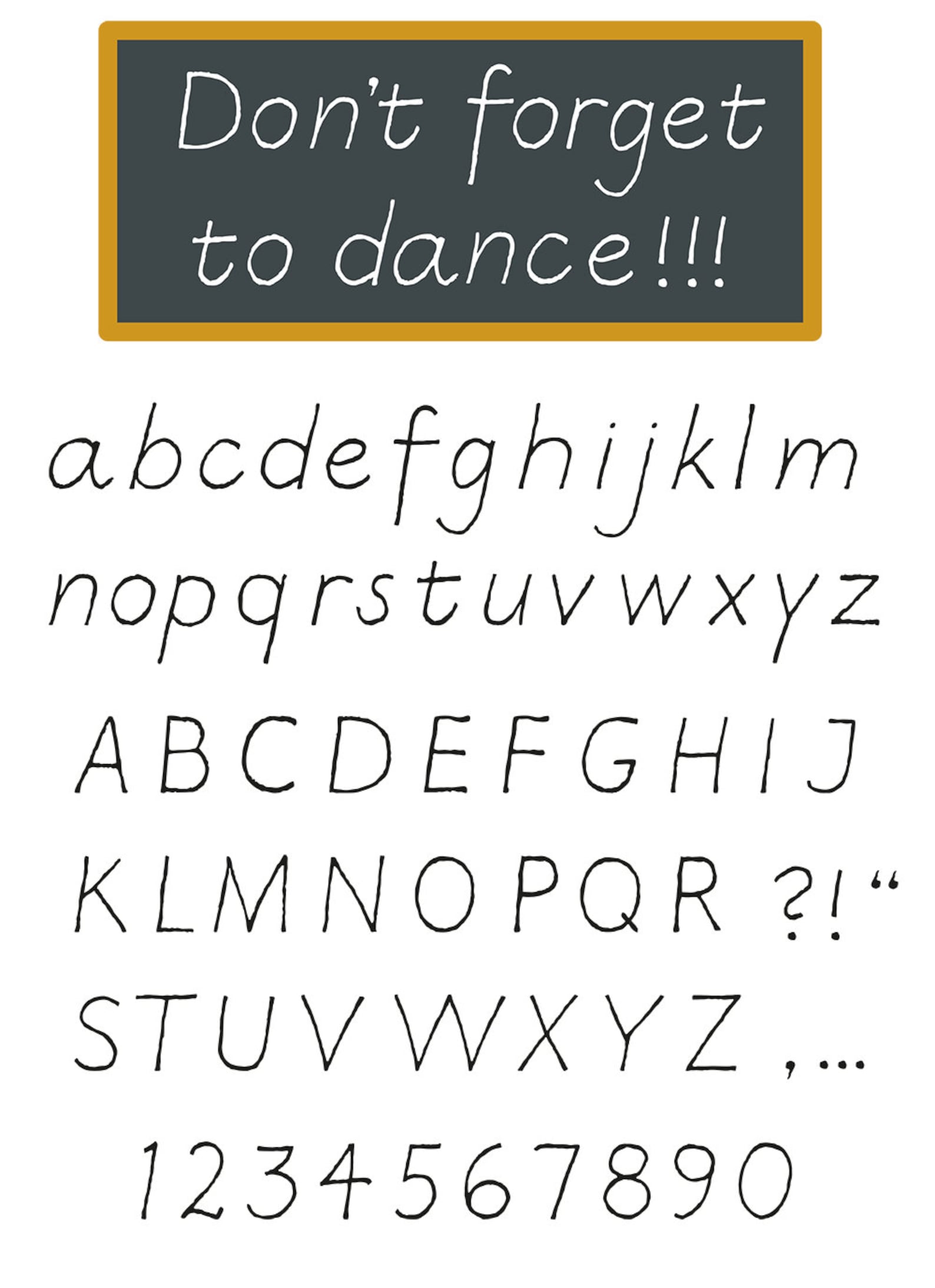 Handwritten Clipart Alphabet With Lowercase and Uppercase Letters and ...