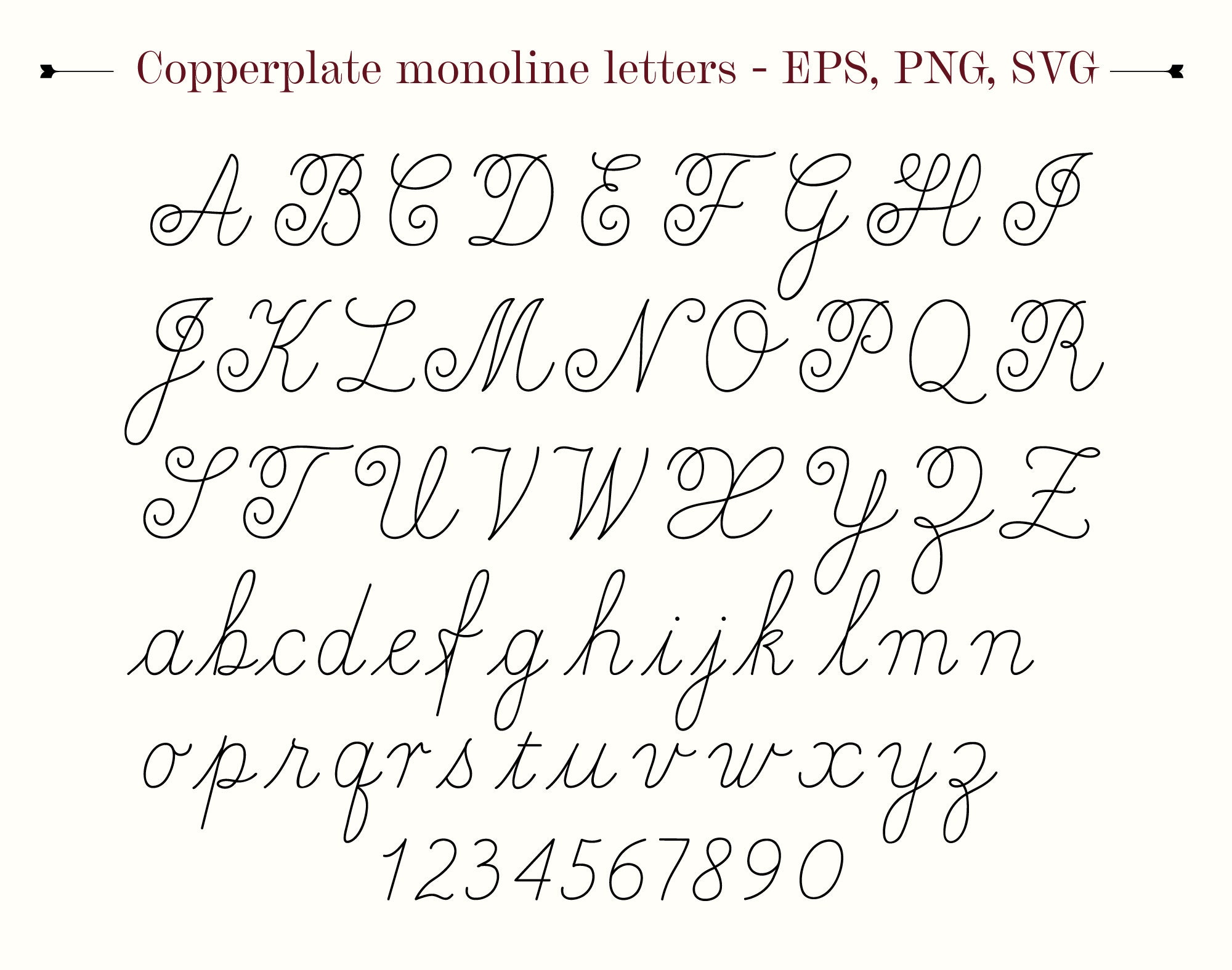 Copperplate Handwriting Alphabet