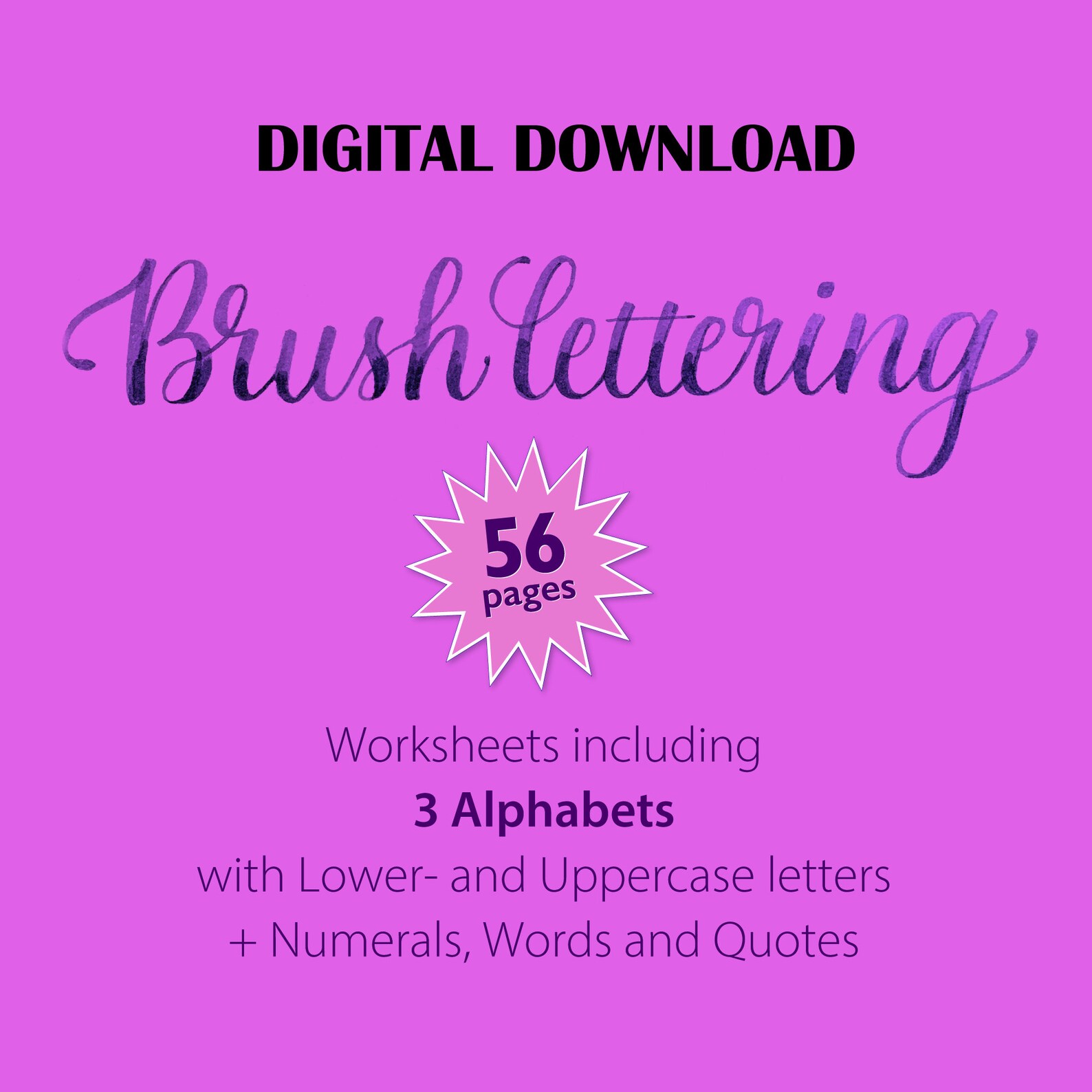 Brush Lettering Workbook A Step by Step Guide for Beginners 56 - Etsy
