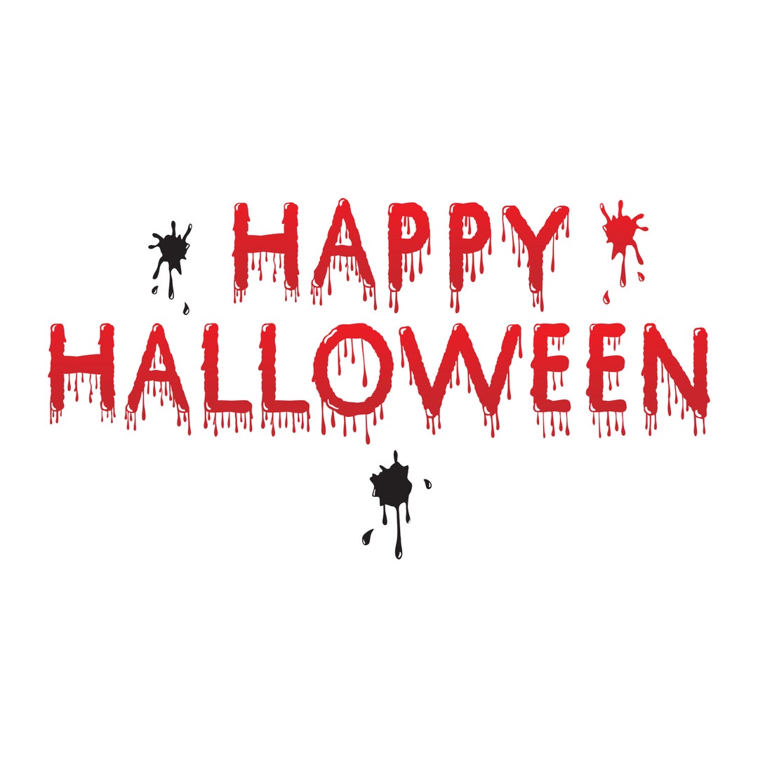 Halloween Clipart With Dripping Blood Letters Digital Spooky Halloween ...
