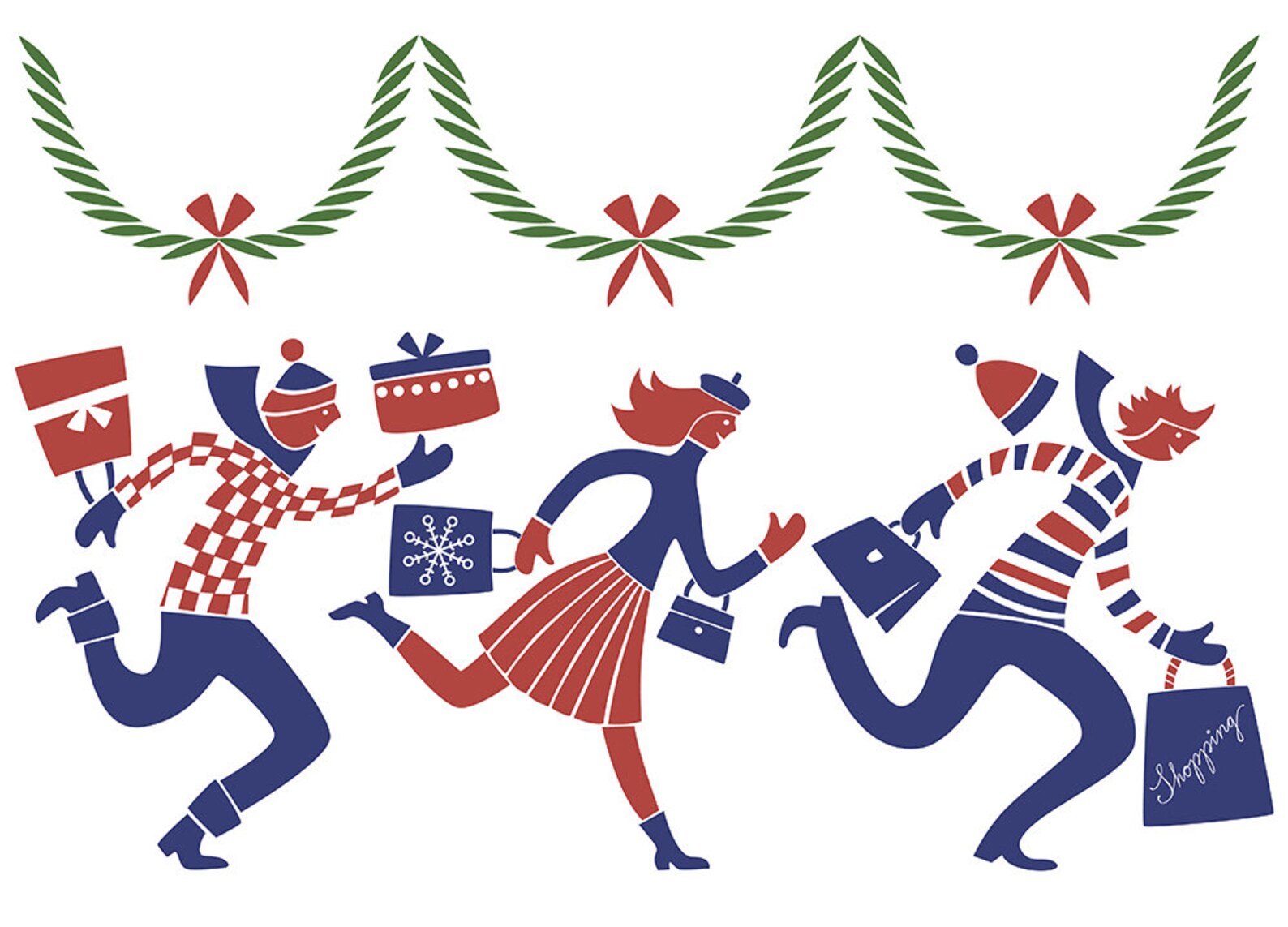 Christmas Rush Vector Illustration Graphics Digital Instant Download ...