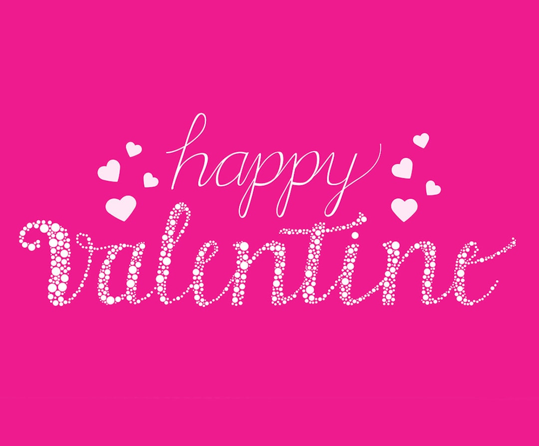 Happy Valentine Brush Script Clipart Valentine's Day Card Vector ...