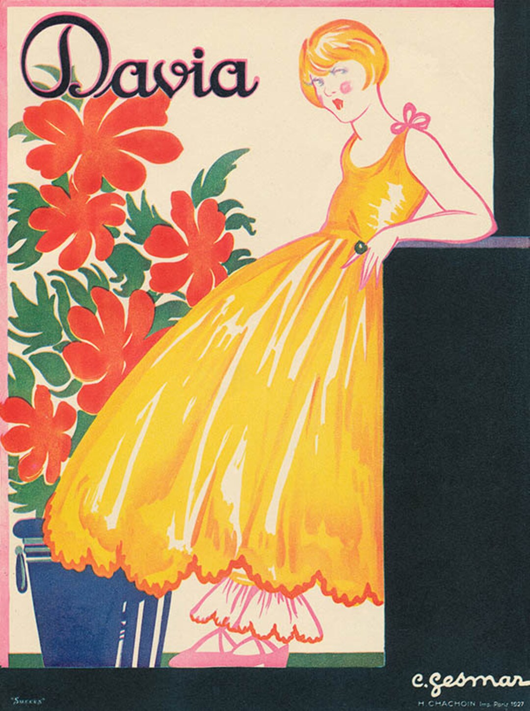 Colorful Digital Vintage Fashion Illustration Ad Instant Digital ...