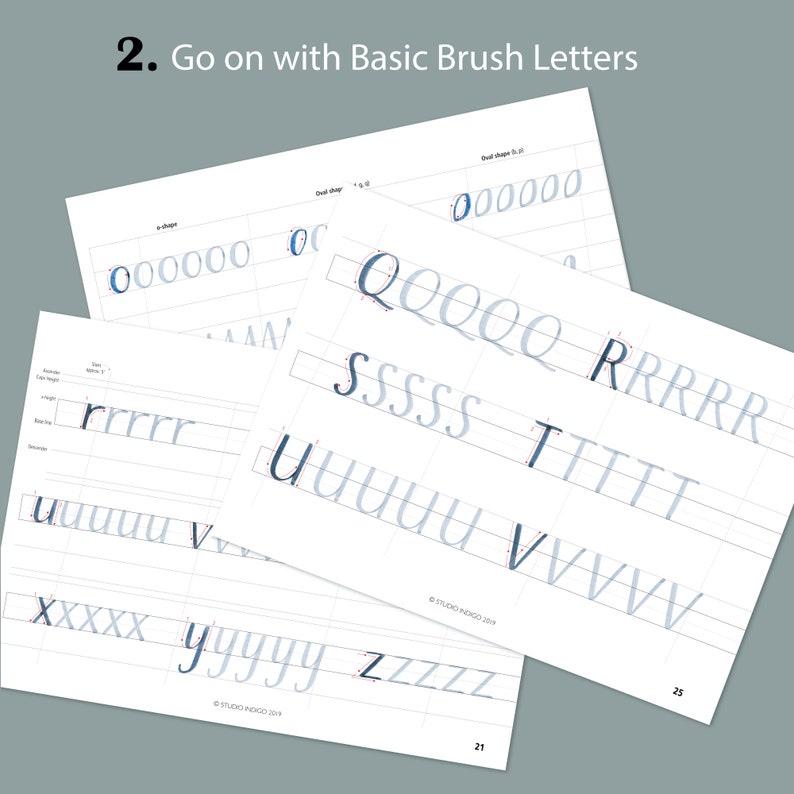 Brush Lettering Workbook A Step by Step Guide for Beginners 56 Pages ...