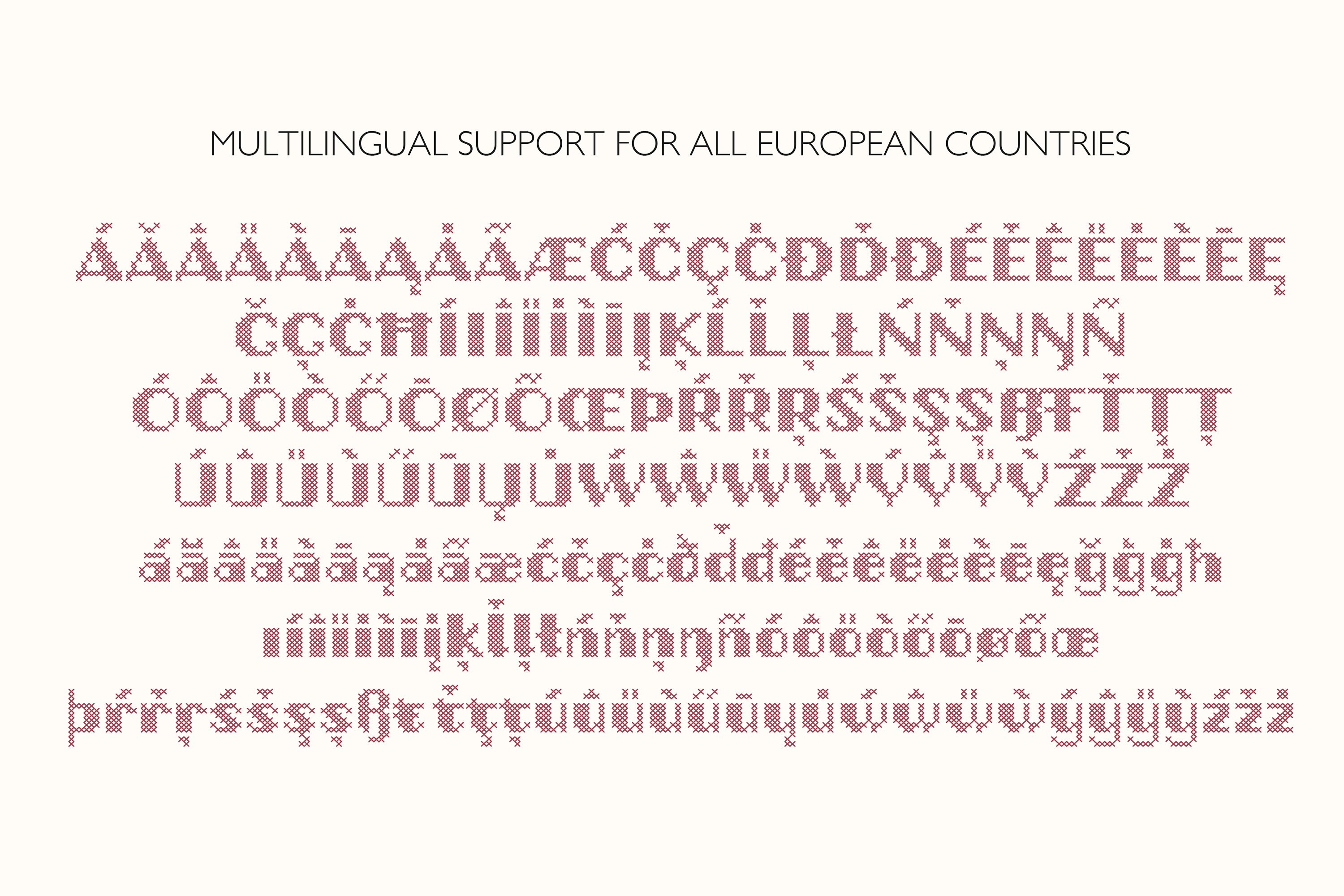 Cross Stitch Font Needlepoint Font Sans Serif Font Craft Font Stitching ...