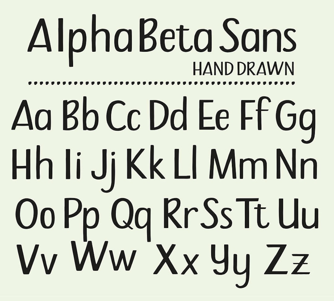Hand Drawn Clipart Alphabet With Sans Serif Lowercase and Uppercase ...