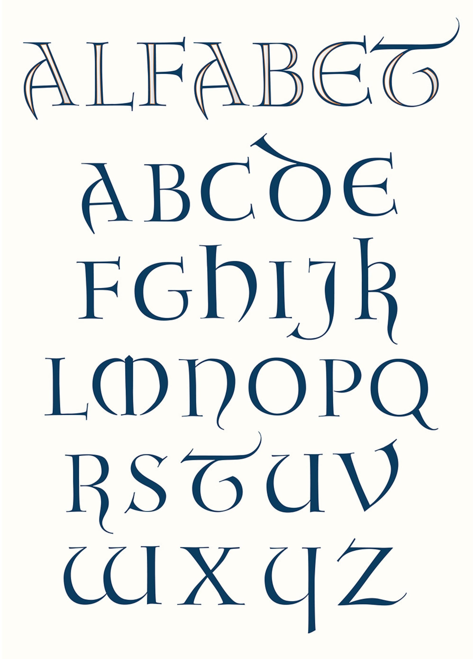Clipart Alphabet Lombardic Italic Letters Digital Download EPS ...