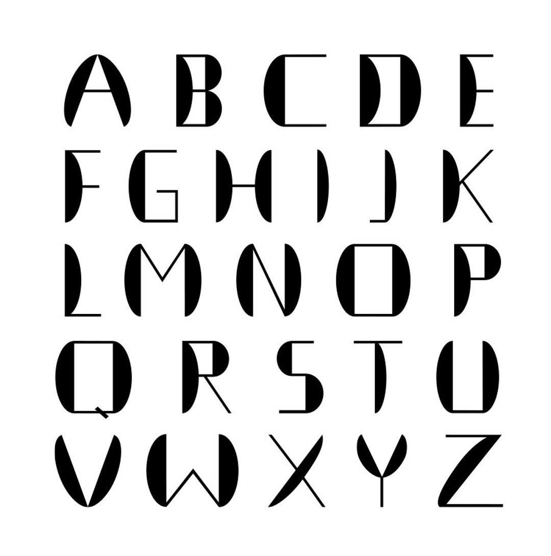 Geometric Uppercase Clipart Alphabet Abstract Capitals Alphabet Digital ...