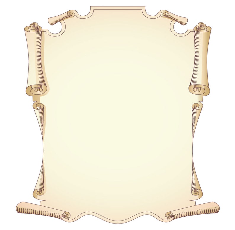 Menu Background Template Vector Illustration Antique Parchment Scroll ...