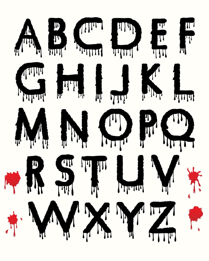 Digital Halloween Clipart Alphabet Dripping Blood Spooky Letters Set ...