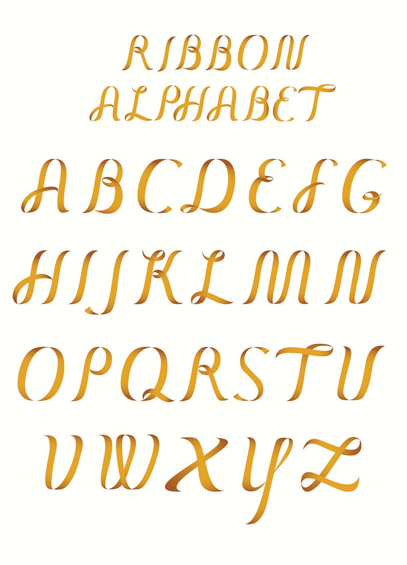 Clipart Alphabet Ribbon Letters Uppercase Letters Capital Letters ...