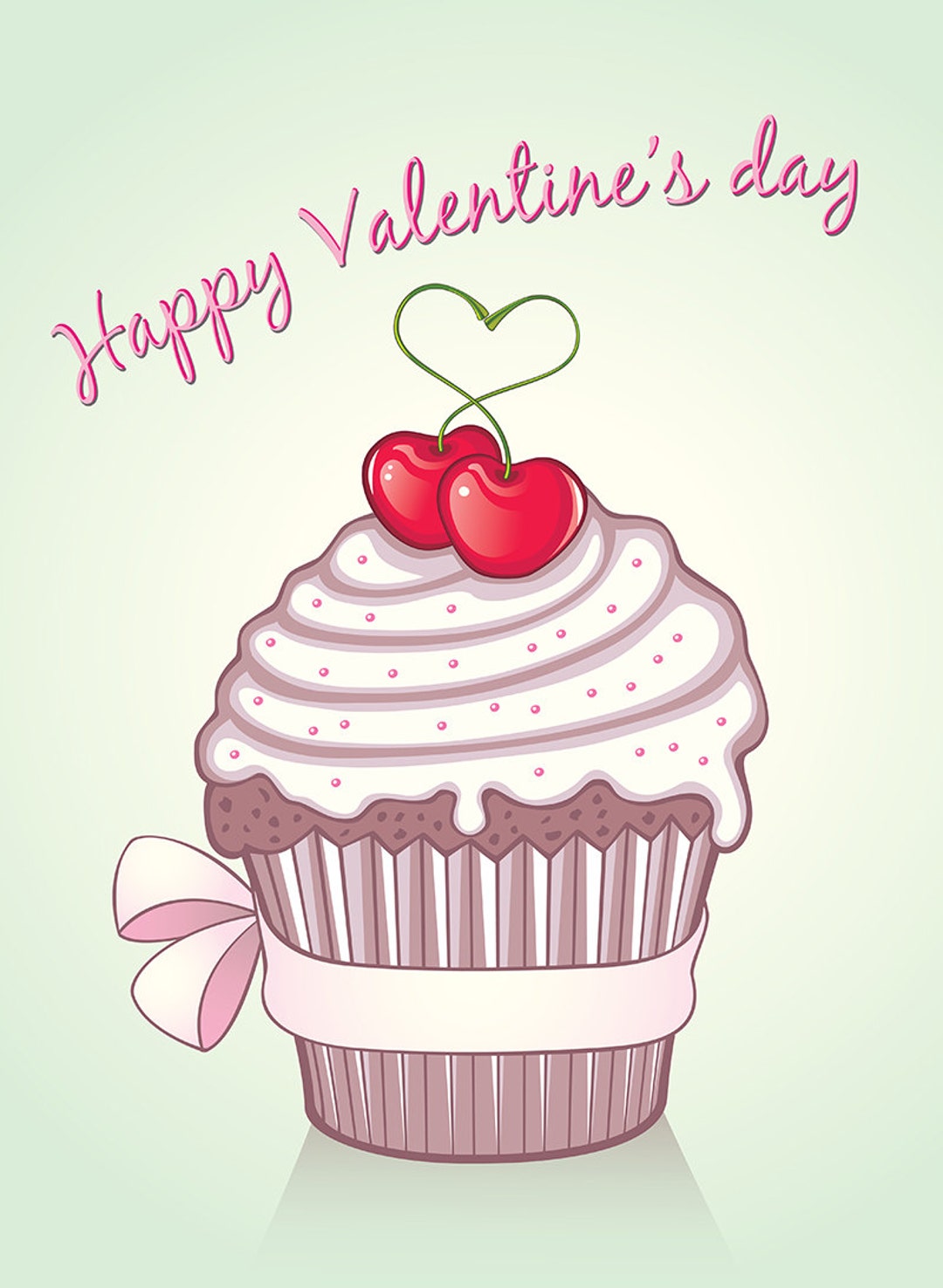 Valentine's Day Love Cupcake Vector Illustration Graphic Clipart Heart ...